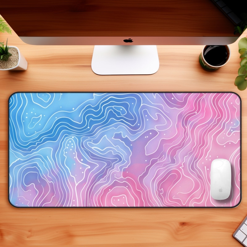 Pink and Blue Mousepad - Etsy
