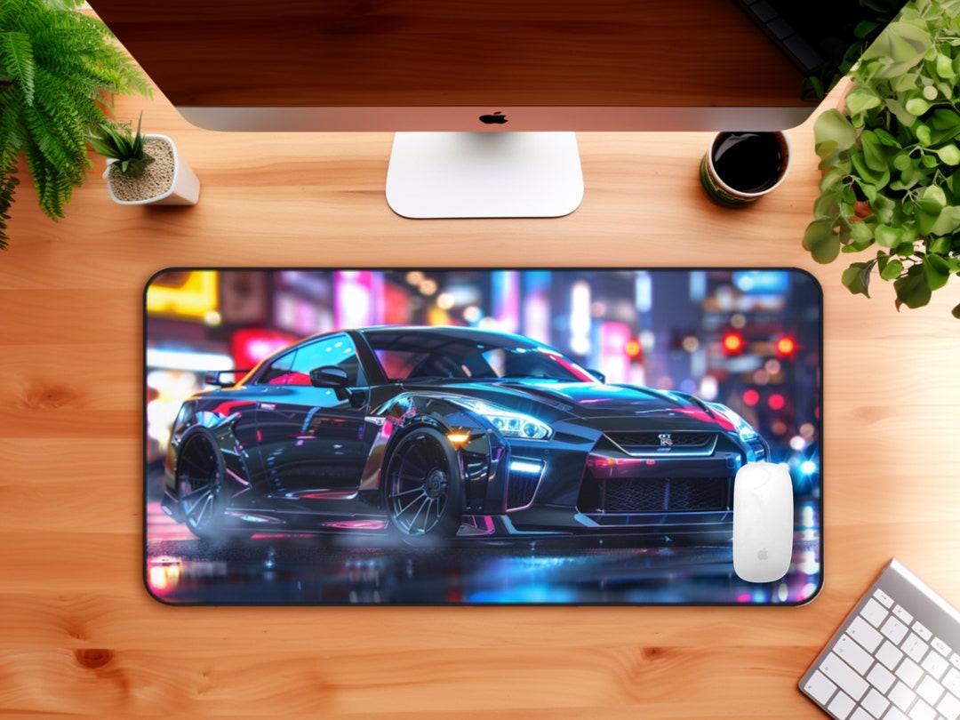 Nissan GT-R Photo in a Illuminated City Mouse Pad - Etsy