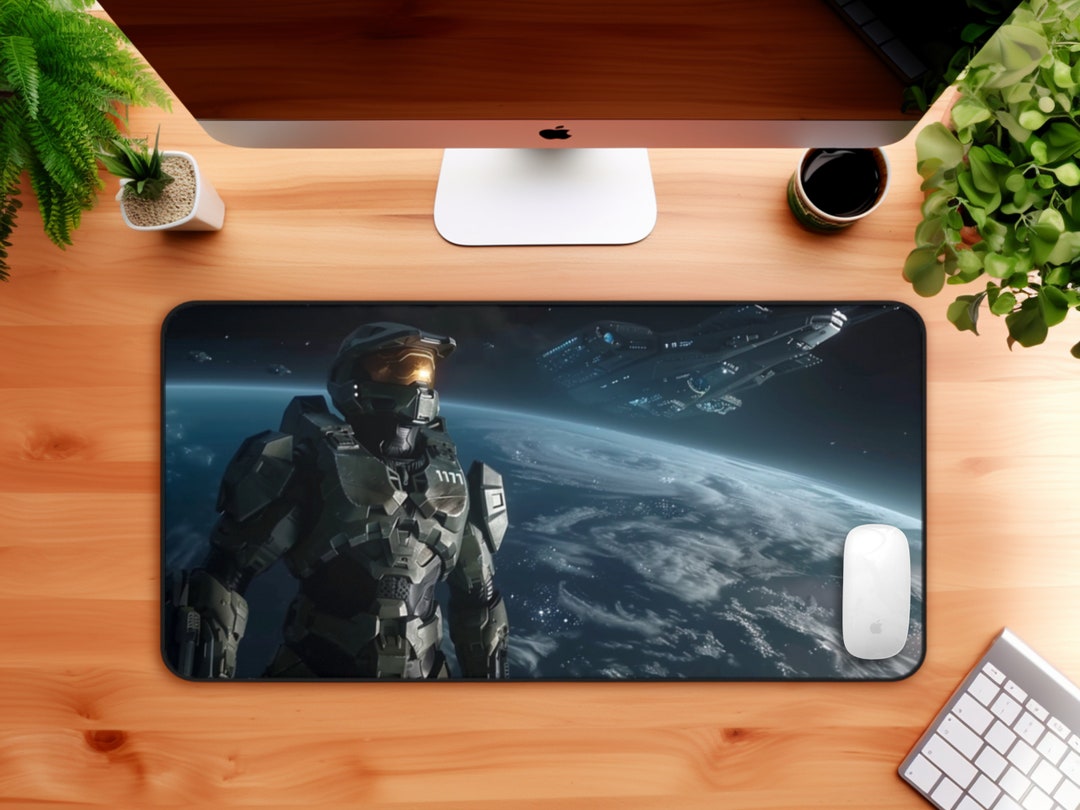 Warrior in Space With Futuristic Spacecraft Mouse Pad - Etsy