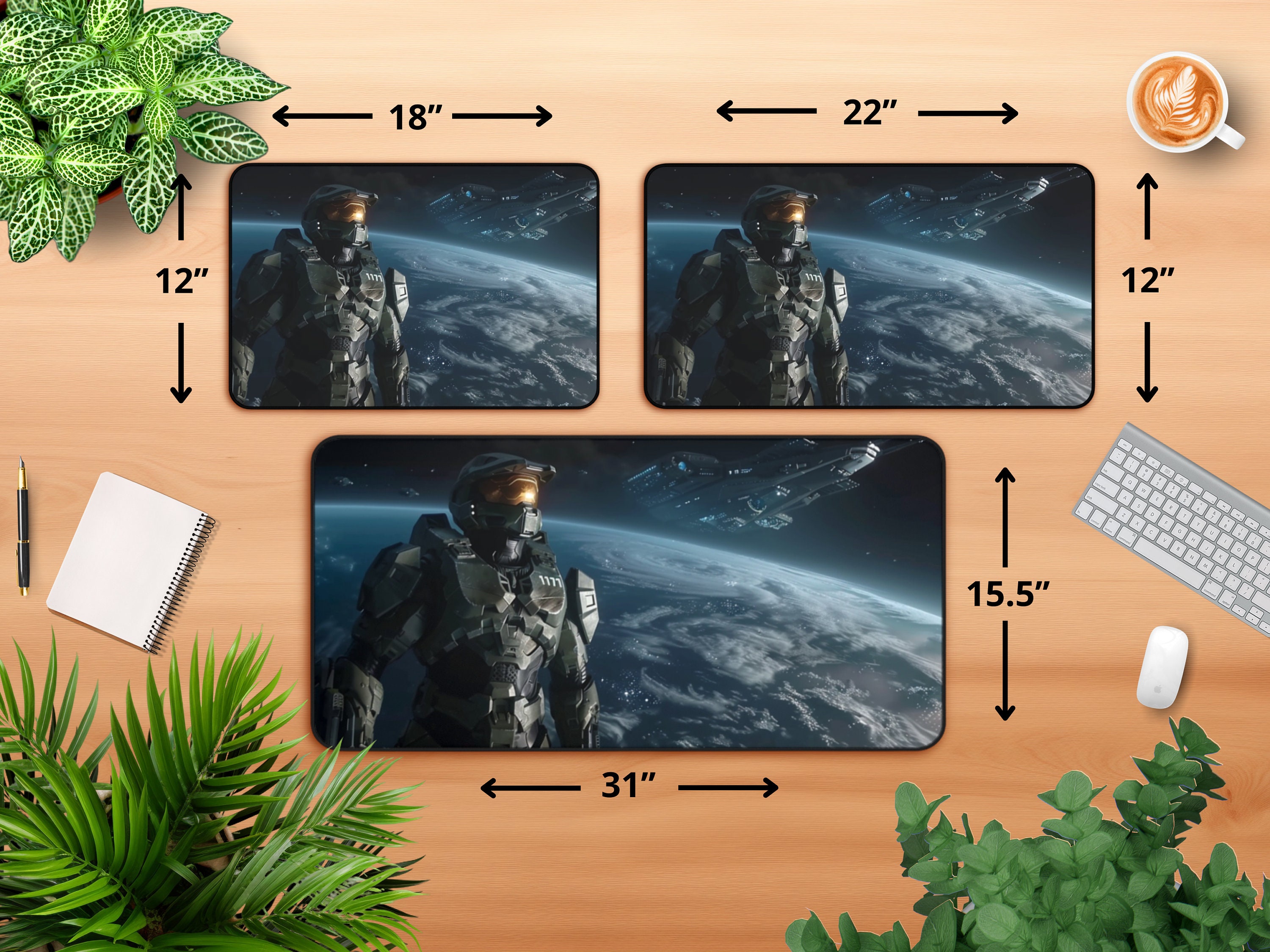 Warrior in Space With Futuristic Spacecraft Mouse Pad - Etsy
