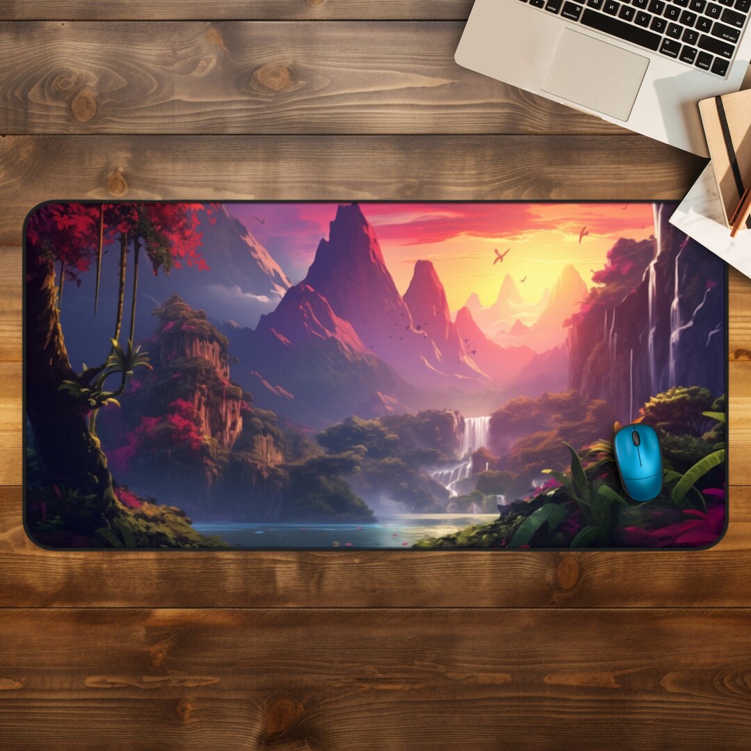 Paradise Island Desk Mat Cute, Tropical XL Mouse Pad, Large Desk Mat ...