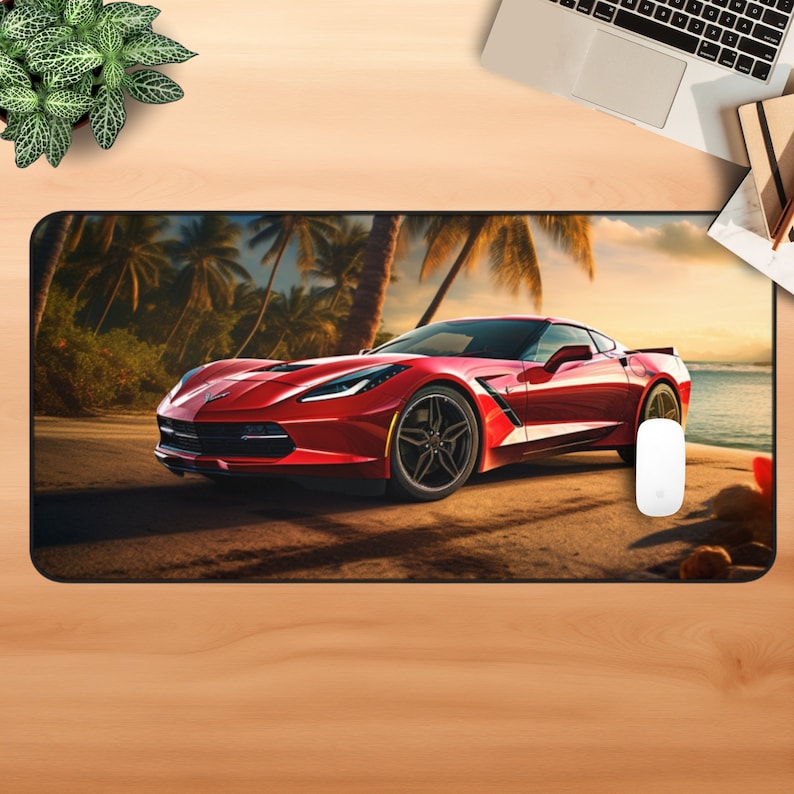 Corvette Desk Mat Racecar Perfect Design Car Desk Mat Car Desk Mat ...