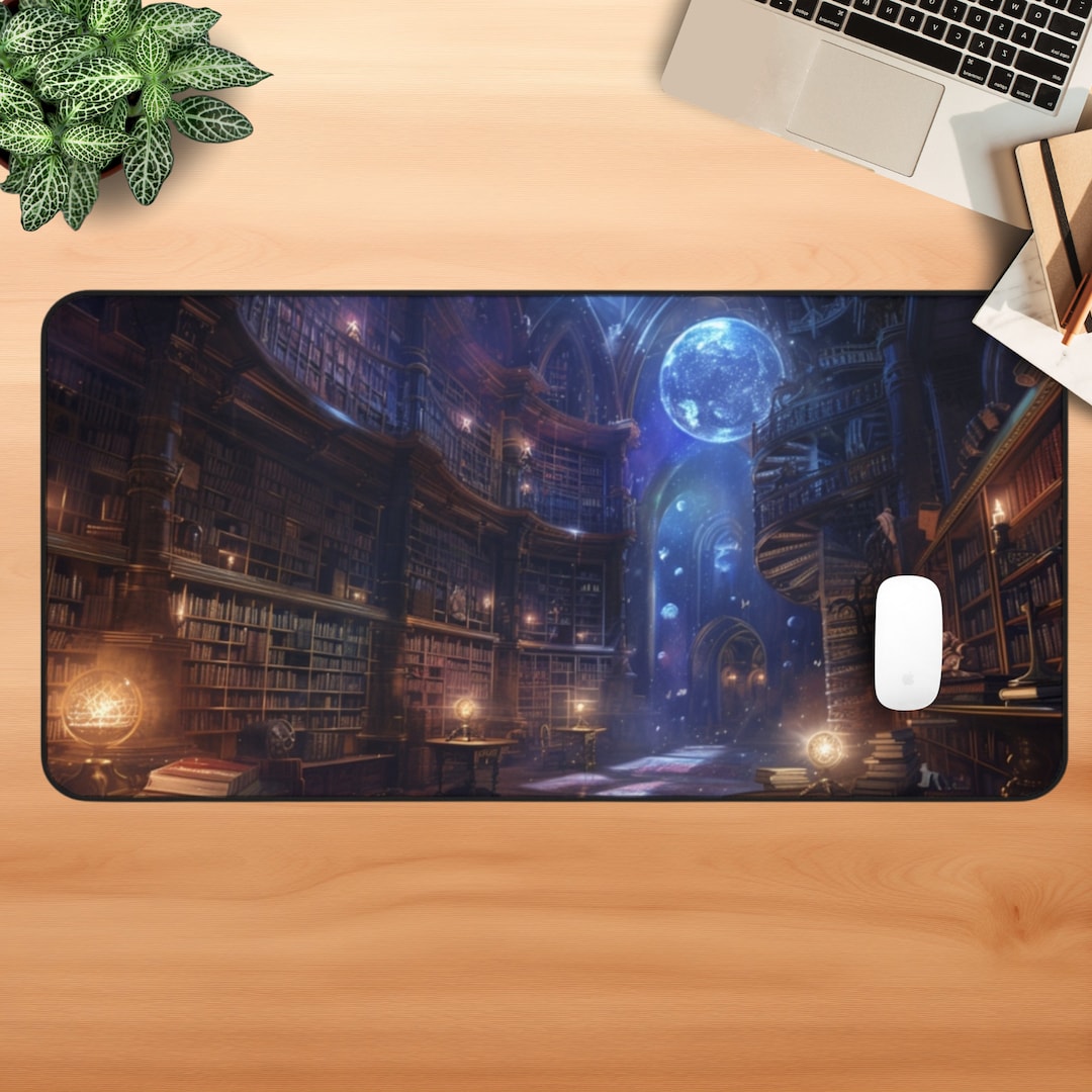 Dark Academia Deskmat, Witchy Mousepad, Enchanted Library Mat, Computer ...