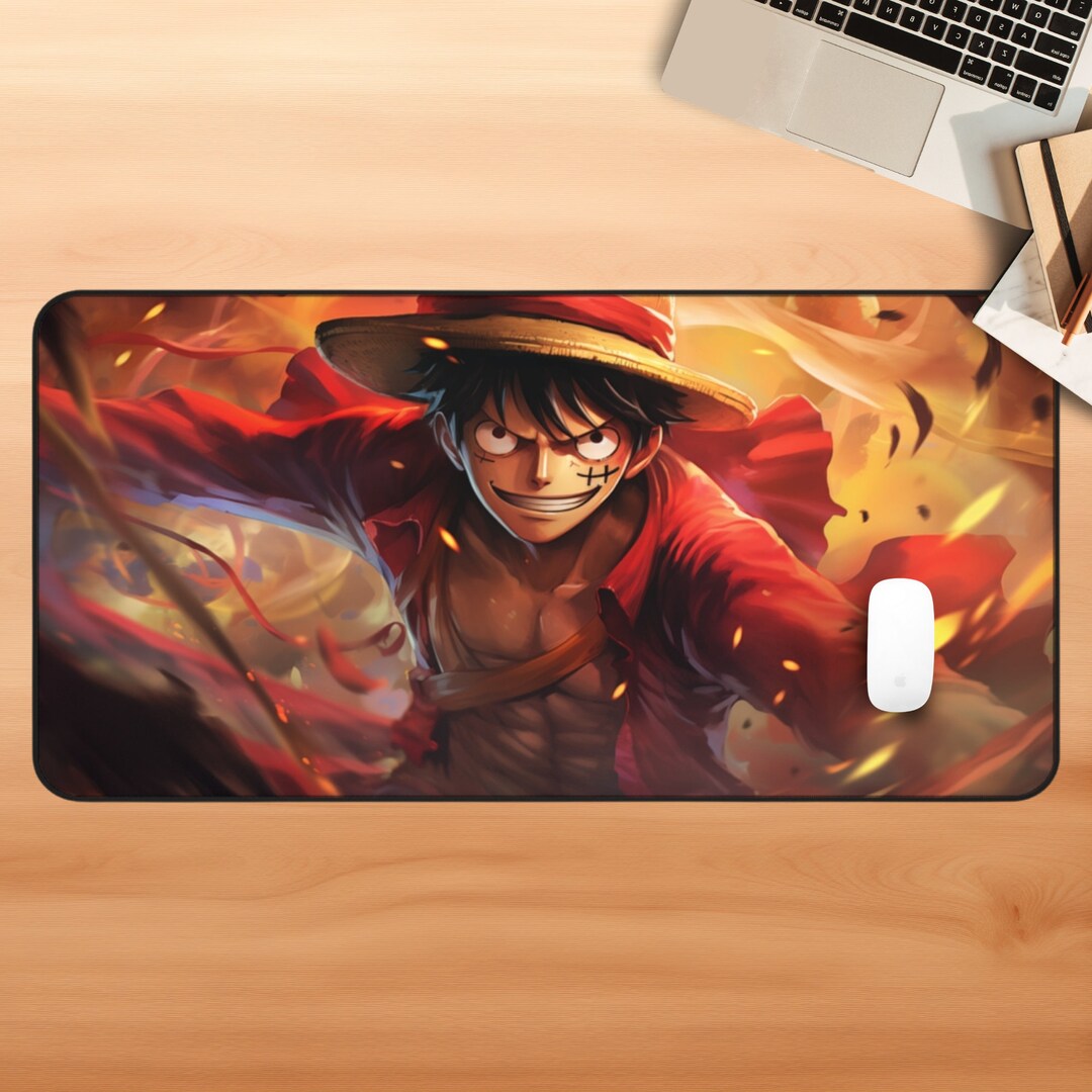 Monkey D Luffy Fight Scene Desk Mat, One Piece Luffy Anime Desk Mat ...