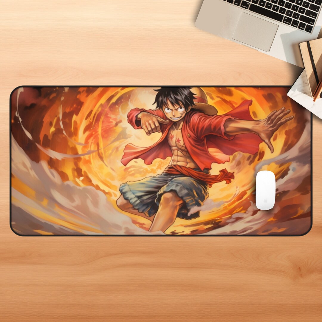 Monkey D Luffy Fight Scene Desk Mat, One Piece Luffy Anime Desk Mat ...