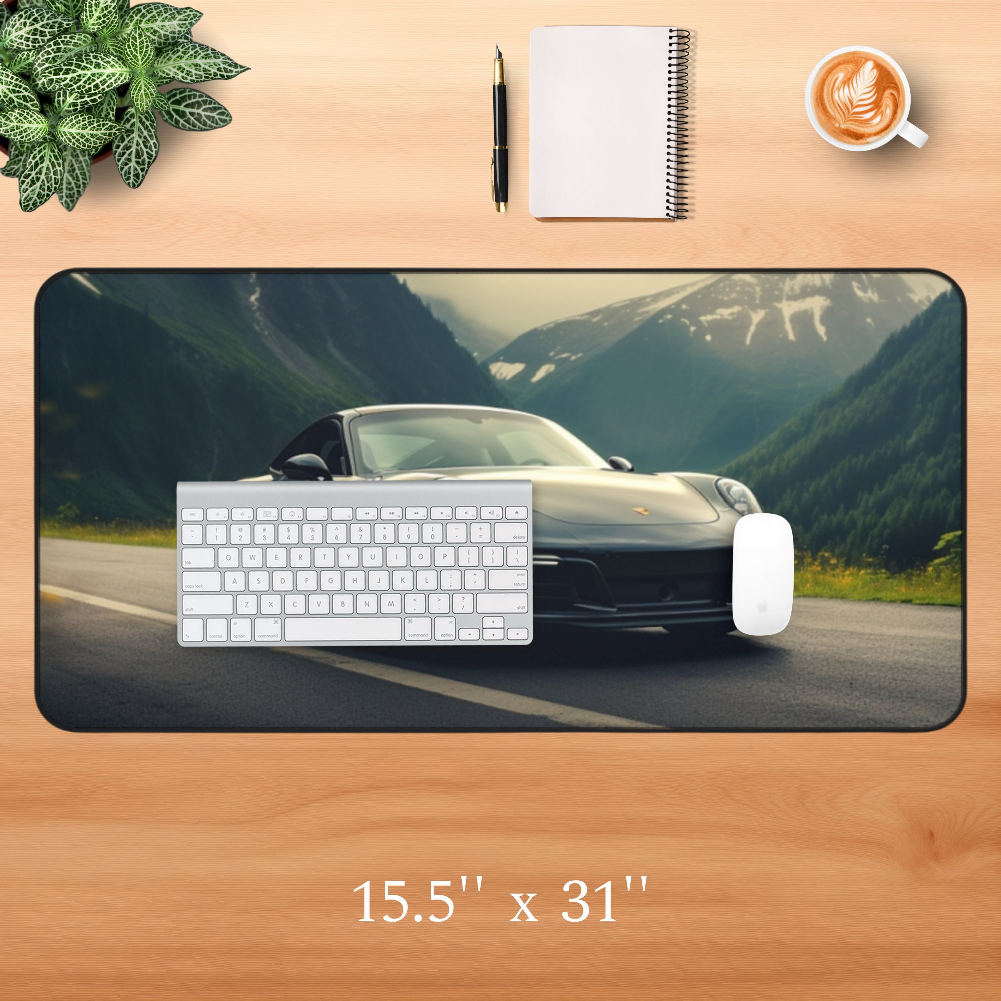 Aesthetic Sports Car Desk Mat Porsche 911 Mousepad Car Movie Noir Desk ...
