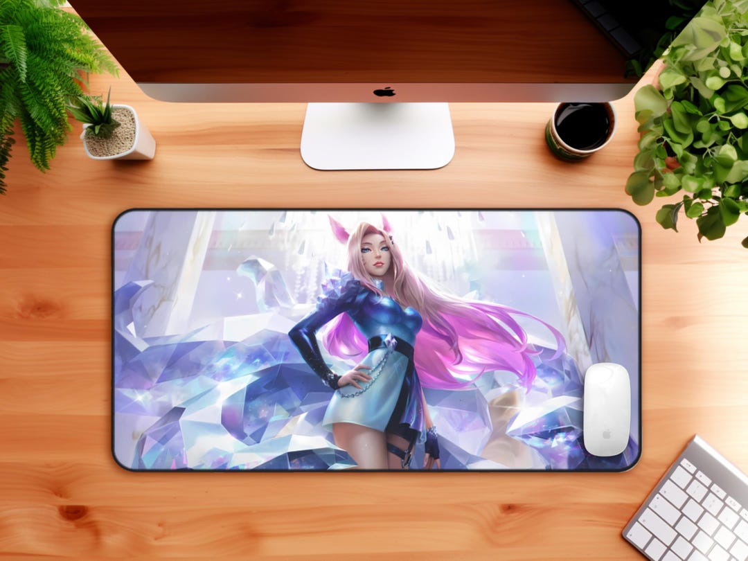 K/DA All Out Ahri Desk Mat, LOL Mouse Pad KDA All Out Ahri, Gaming Room Decor, Video Gamer ...