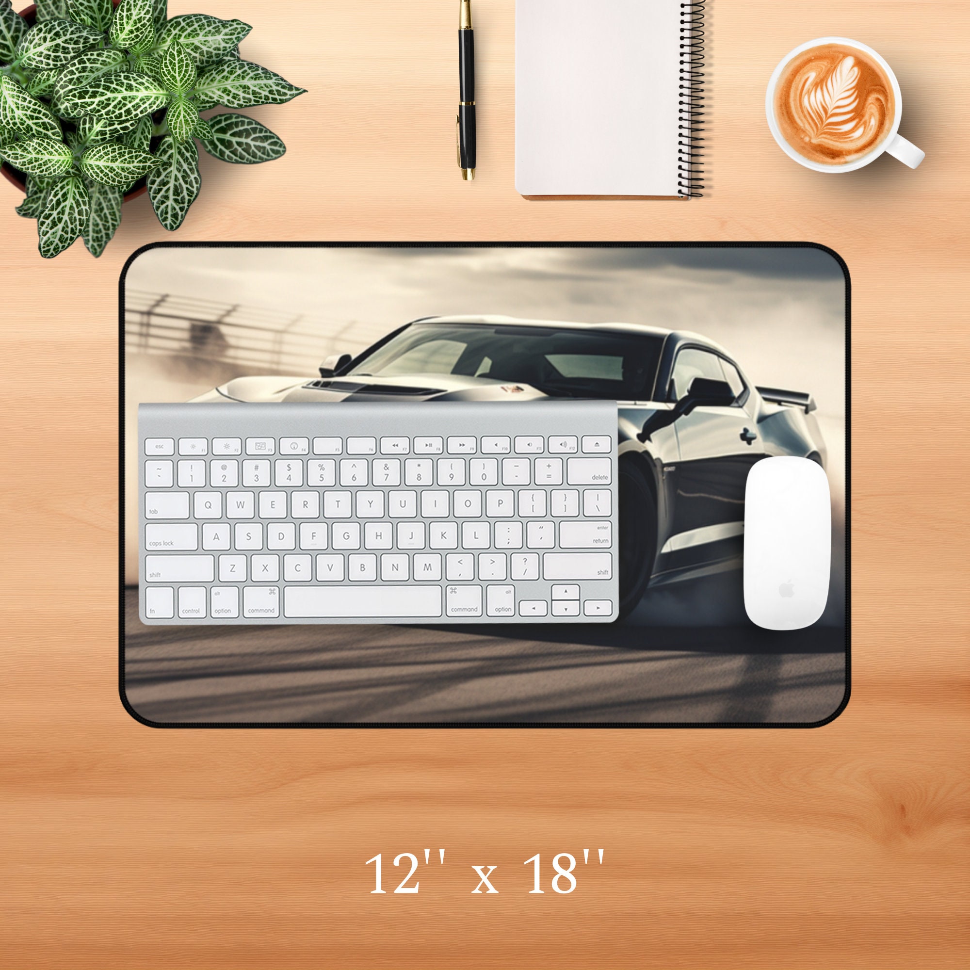 Race Car Desk Mat Car Computer Desk Mat Camaro Gaming Desk Mat Racing ...