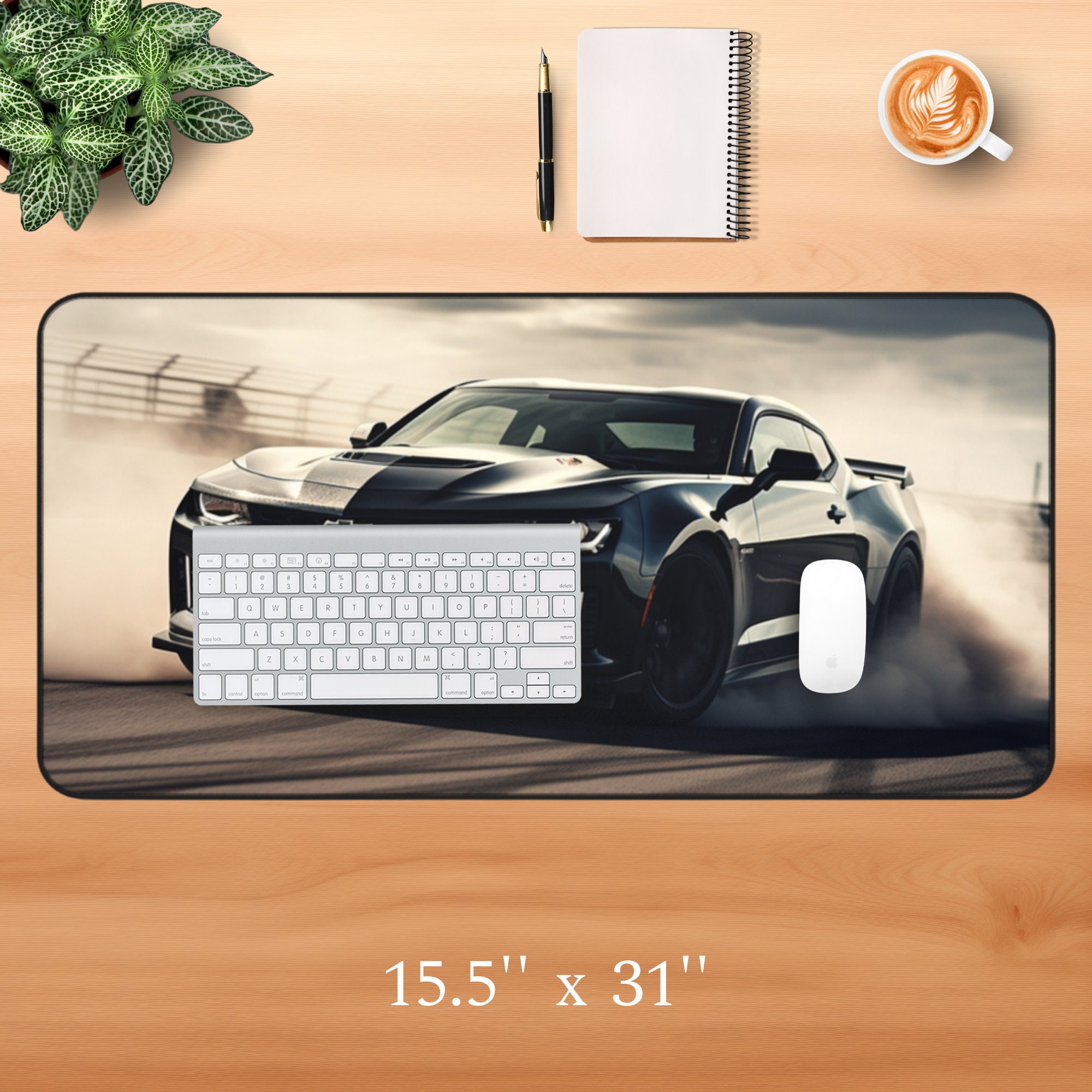 Race Car Desk Mat Car Computer Desk Mat Camaro Gaming Desk Mat Racing ...