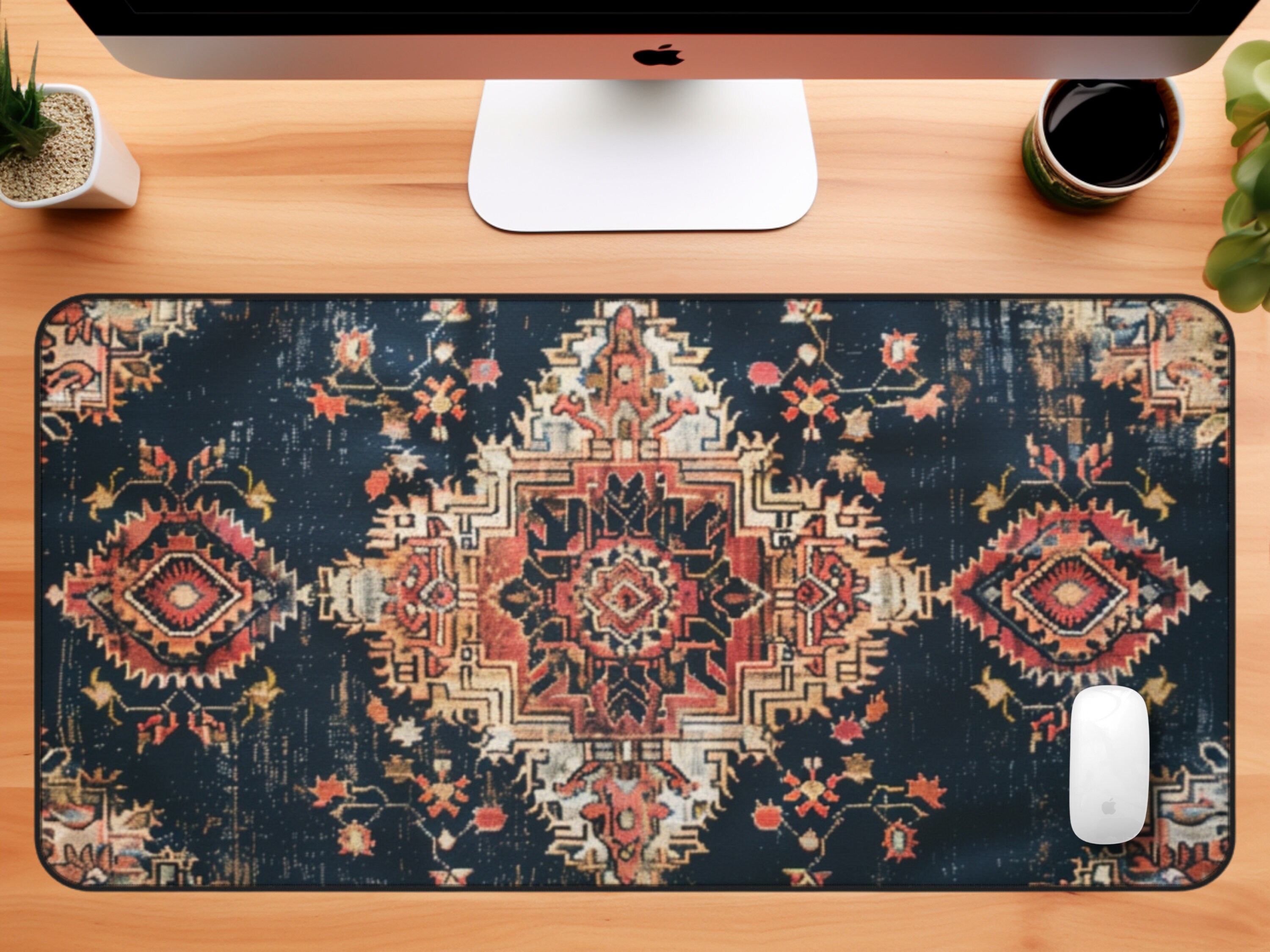 Vintage Boho Rug Desk Mat - Etsy