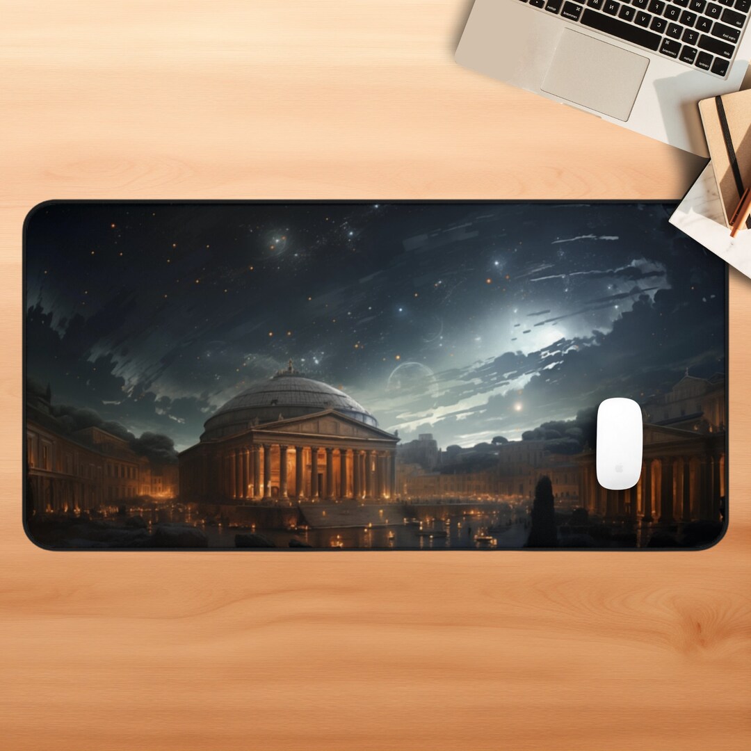 Historical City Desk Mat, History Lovers, Roman Building Mouse Pad ...