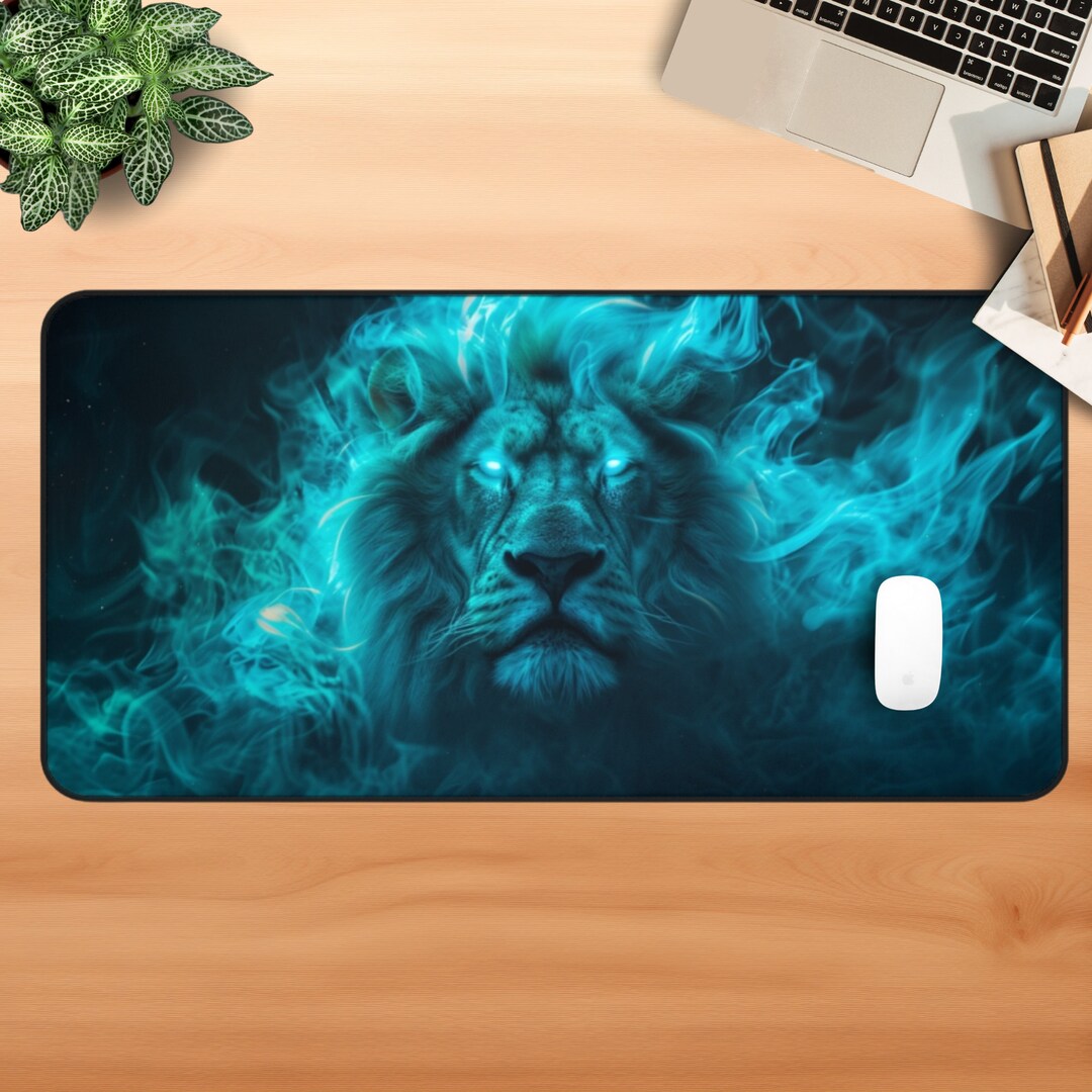 Lion Desk Mat, Aesthetic Gaming Mouse Pad, Video Gamer Gift - Etsy