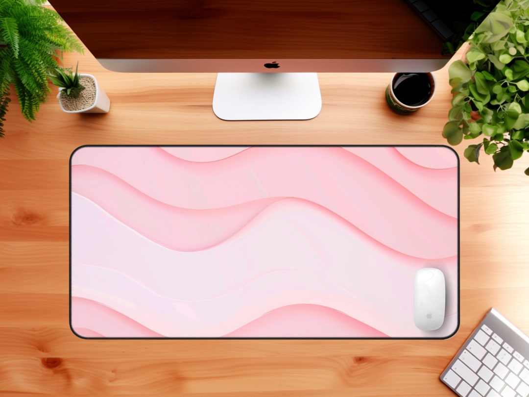 Simple Pink Wave Texture Mouse Pad - Etsy