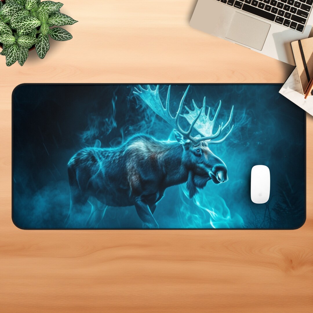 Video Game Desk Mat, Moose Mouse Pad, Aesthetic Office Decor, Gamer ...