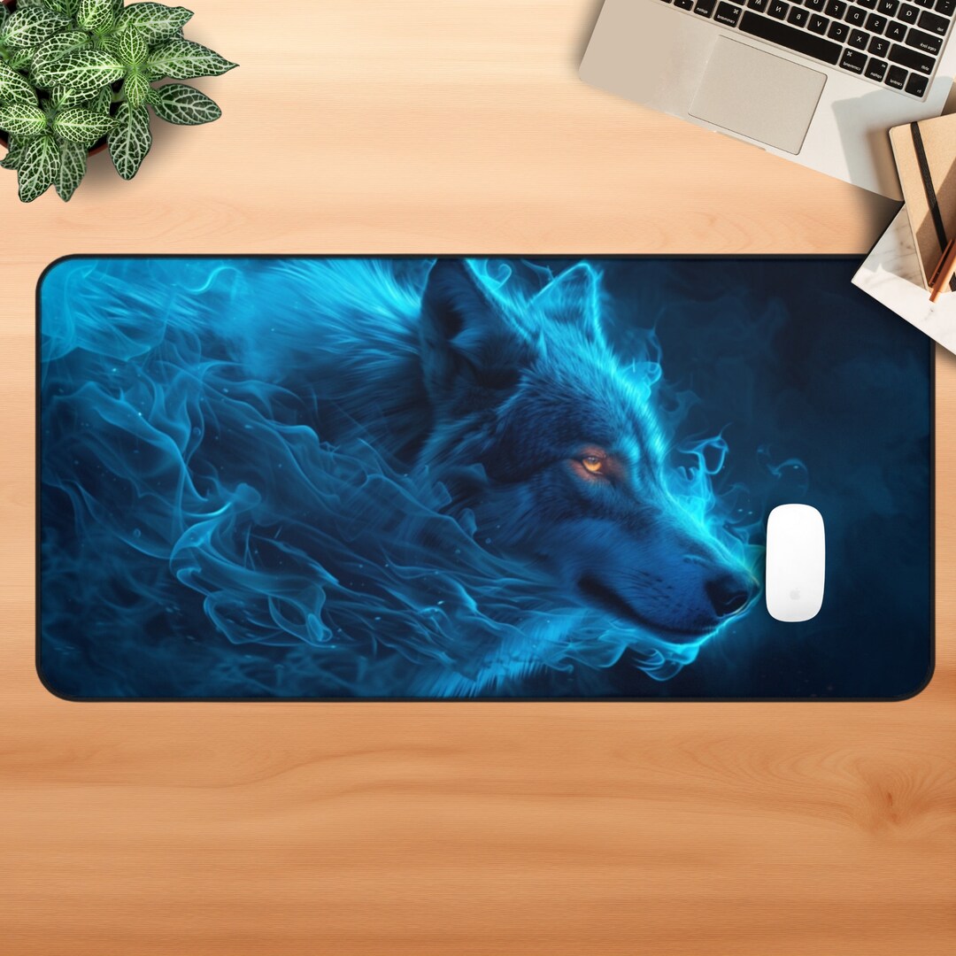Video Game Desk Mat, Wolf Mouse Pad, Aesthetic Office Decor, Gamer Gift ...