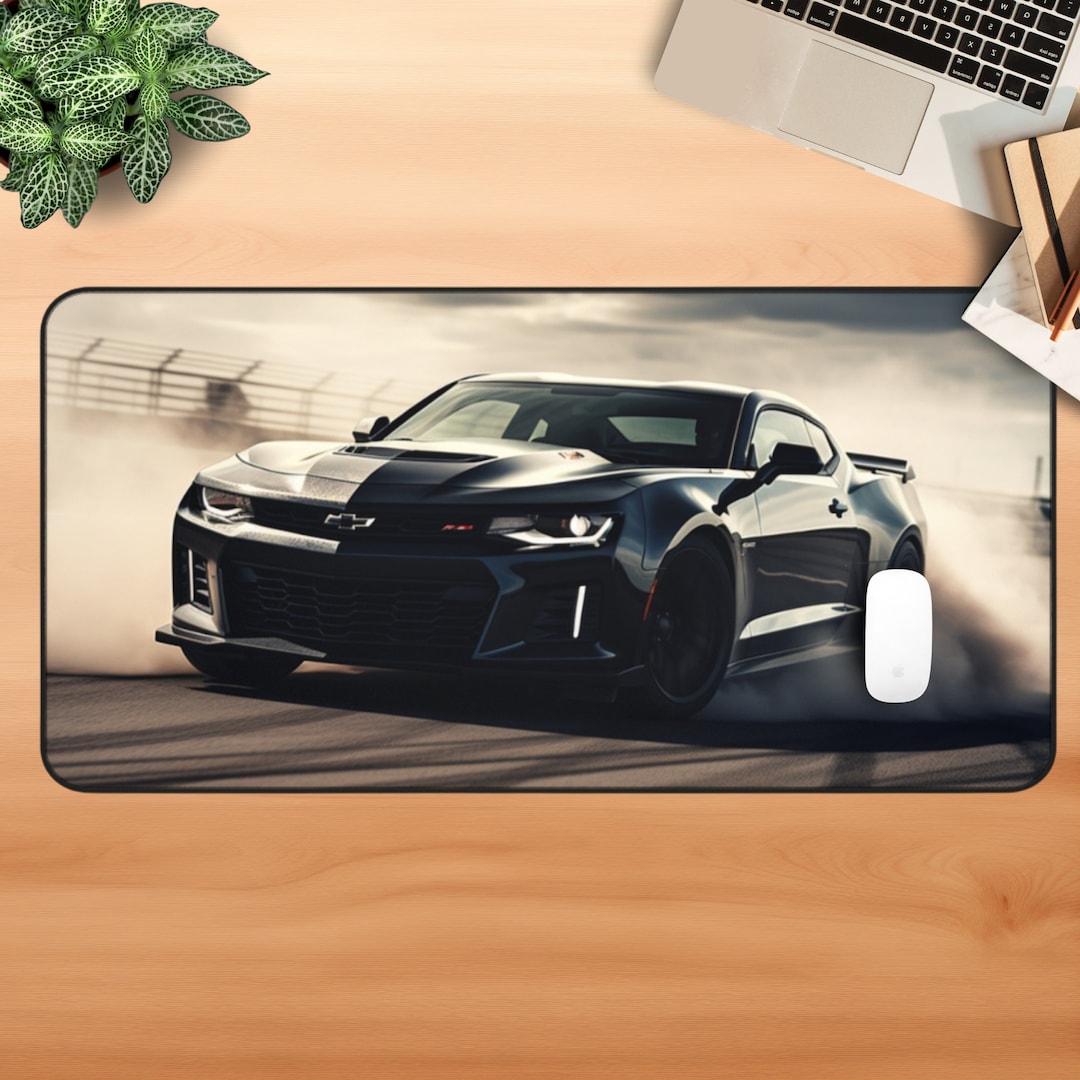 Race Car Desk Mat Car Computer Desk Mat Camaro Gaming Desk Mat Racing ...