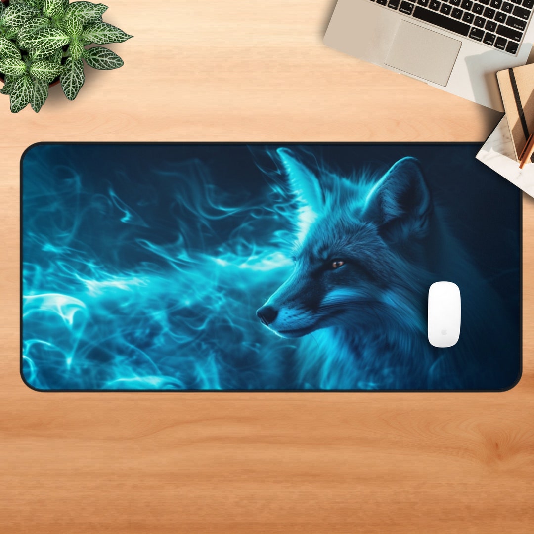 Animal Desk Mat Fox, Mouse Pad, Aesthetic Office Decor, Gaming Decor ...