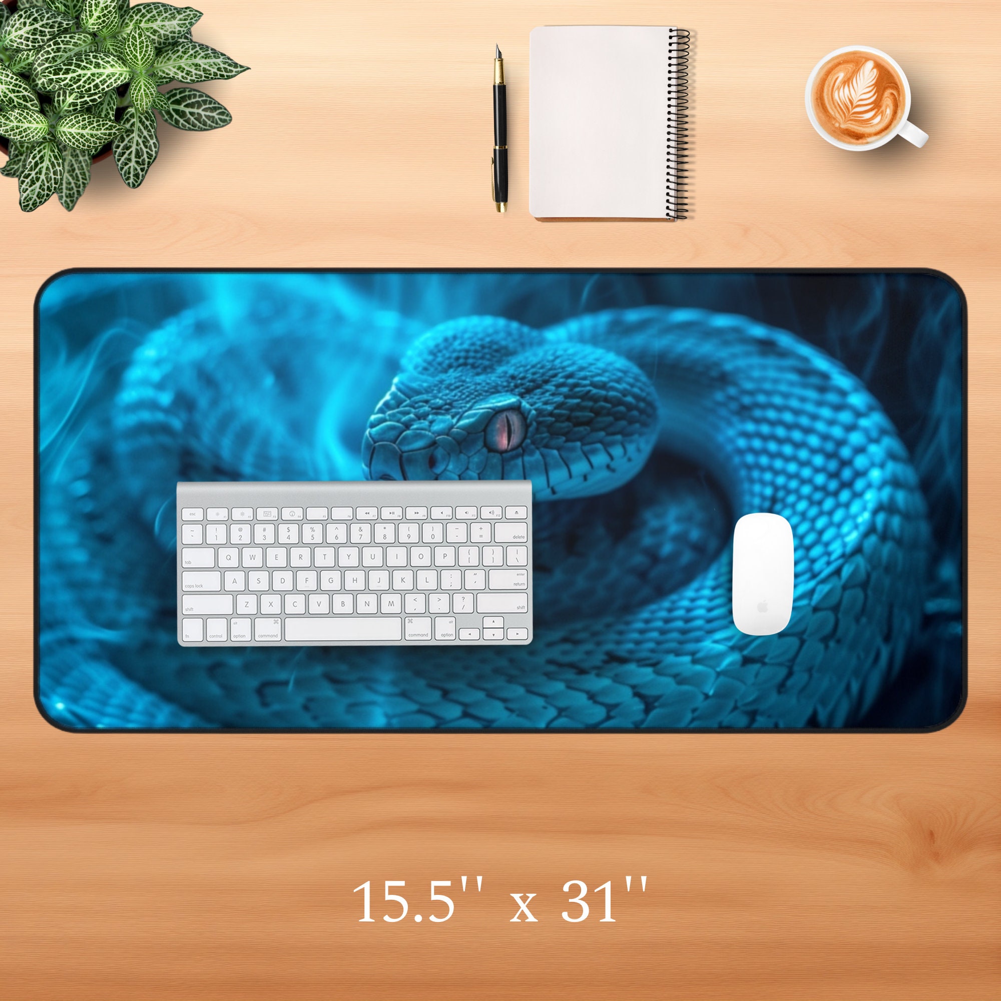 Video Game Desk Mat Snake, Aesthetic Mouse Pad, Gaming Office Decor ...