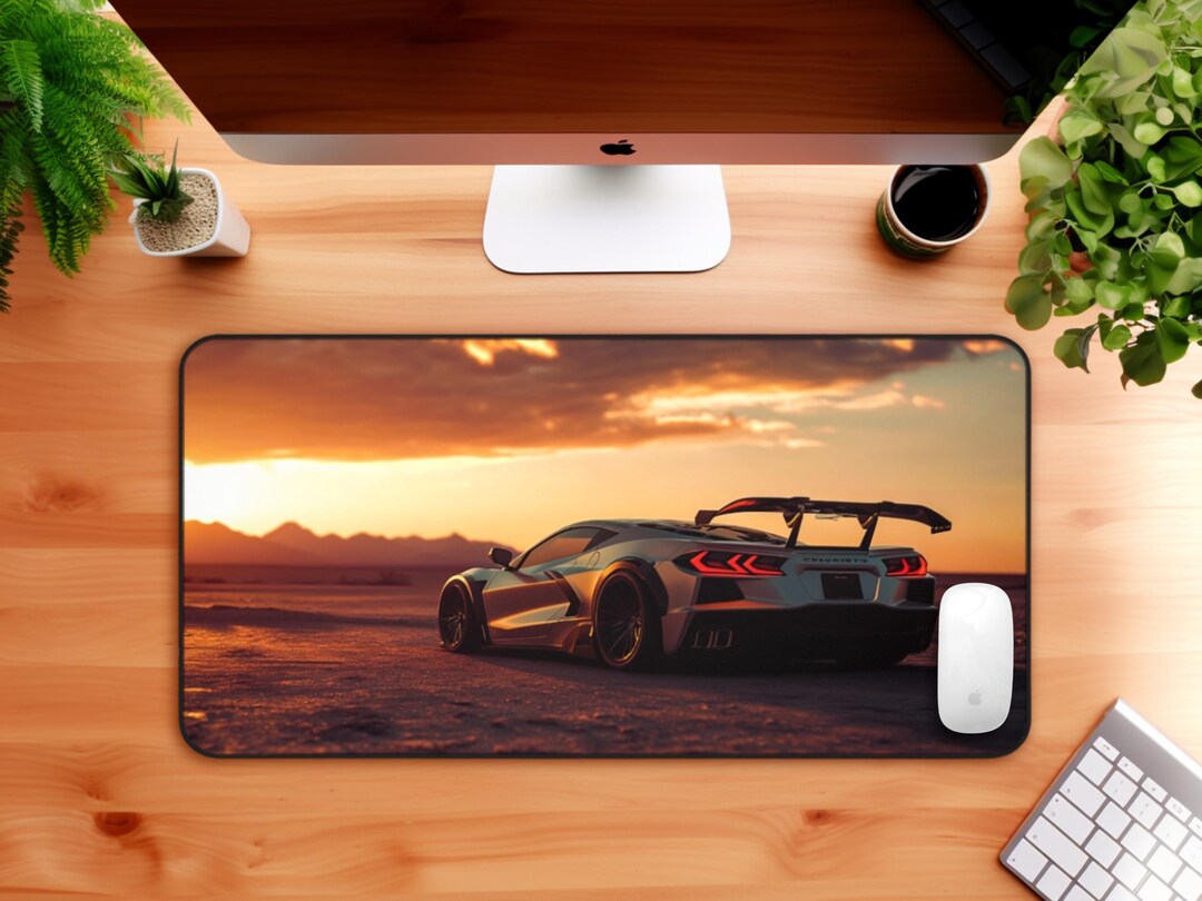 Corvette C8 Desk Mat, Automotive Mouse Pad, Car Enthusiast Gift, Office ...