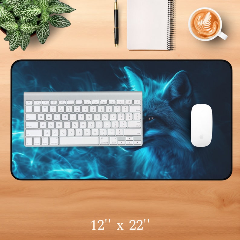 Animal Desk Mat Fox, Mouse Pad, Aesthetic Office Decor, Gaming Decor ...