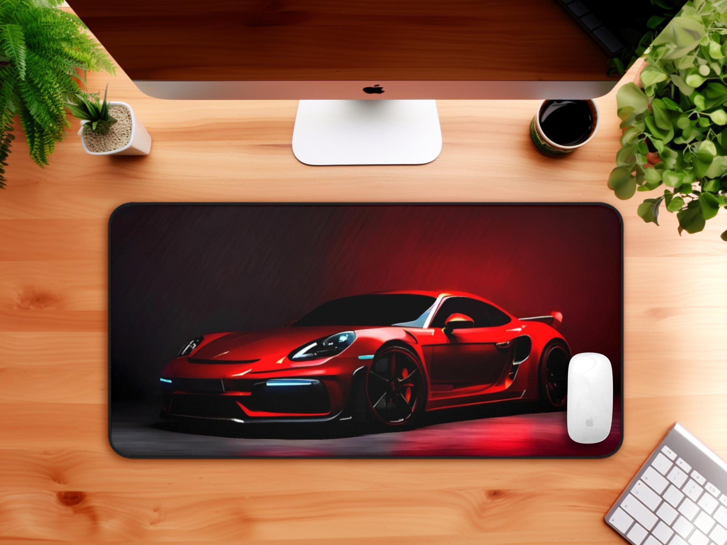 Red Porsche Desk Mat, Office Mouse Pad, Stylish Desk Decor, Gift for ...