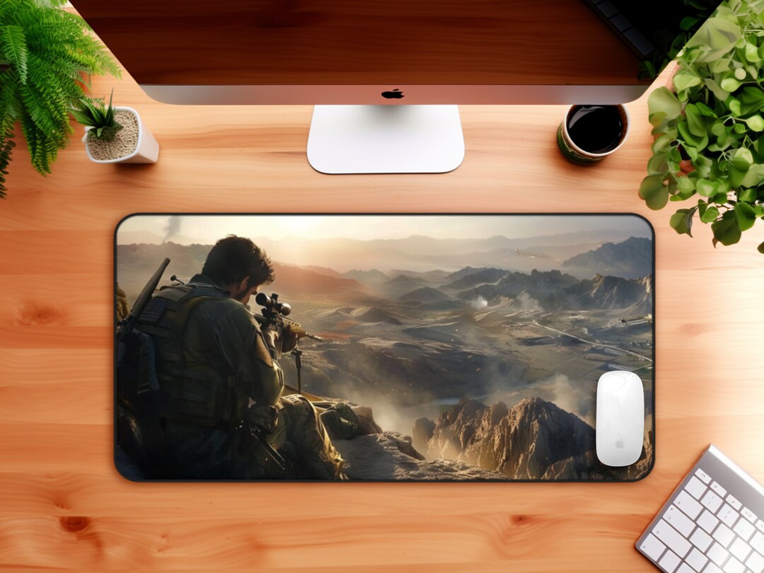 Sniper on Top of a Mountain Mouse Pad - Etsy