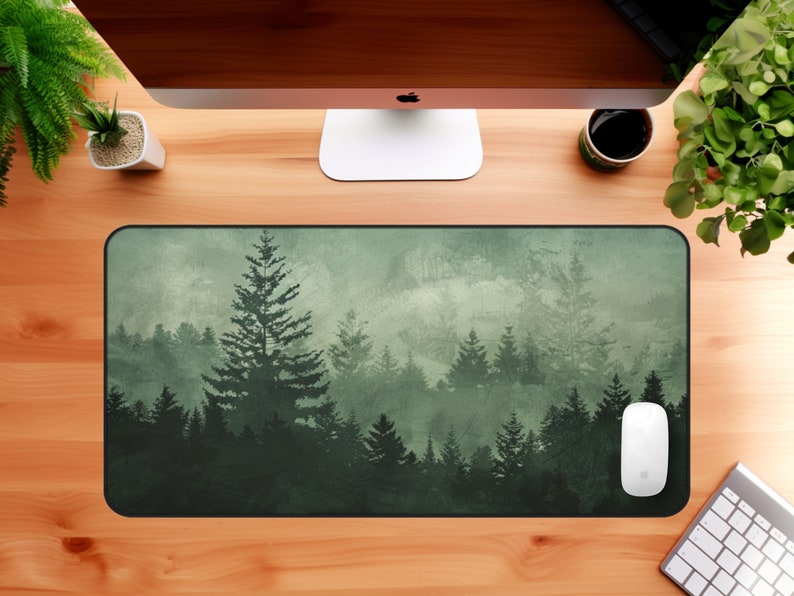 Calm Green Forest Desk Mat - Etsy