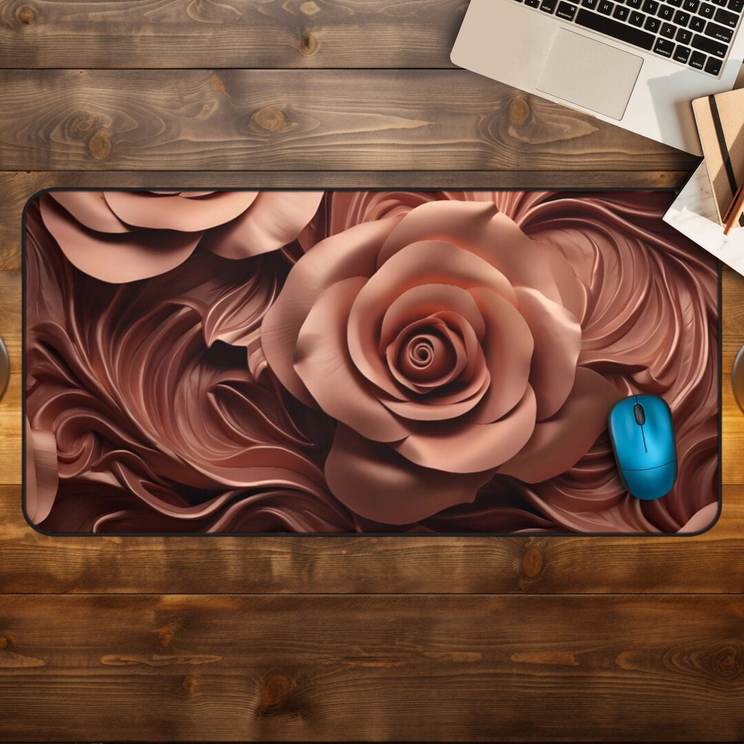 Realistic Rose Gold Desk Mat, Large Mouse Pad, Gaming Desk Pad, Texture ...