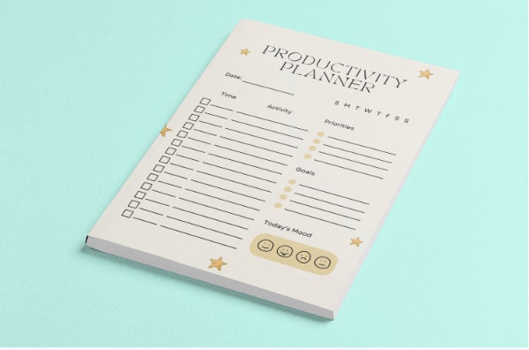Printable Productivity Schedule Planner Template, Goal Planner, Time ...