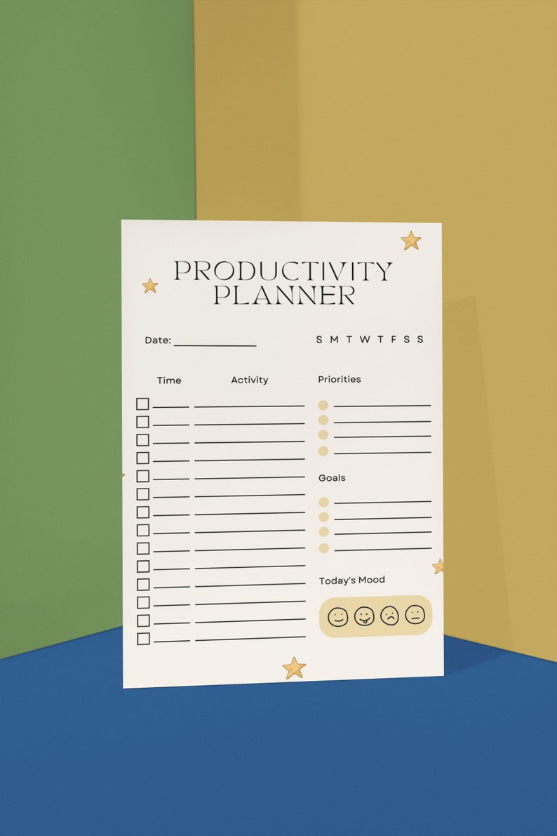 Printable Productivity Schedule Planner Template, Goal Planner, Time ...
