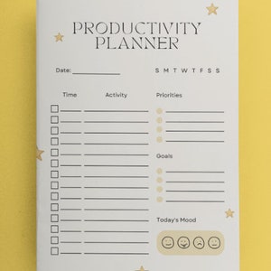 Printable Productivity Schedule Planner Template, Goal Planner, Time ...