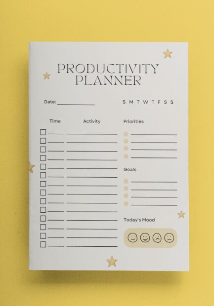 Printable Productivity Schedule Planner Template, Goal Planner, Time ...