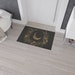 Gold Crescent Moon & Wildflower Mandala Chenille Rug Dark Cottage Core ...