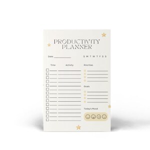 Printable Productivity Schedule Planner Template, Goal Planner, Time ...