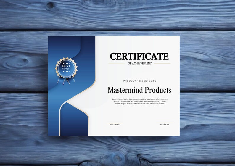 Customizable Certificate of Excellence Ideal Decoration for Home or ...