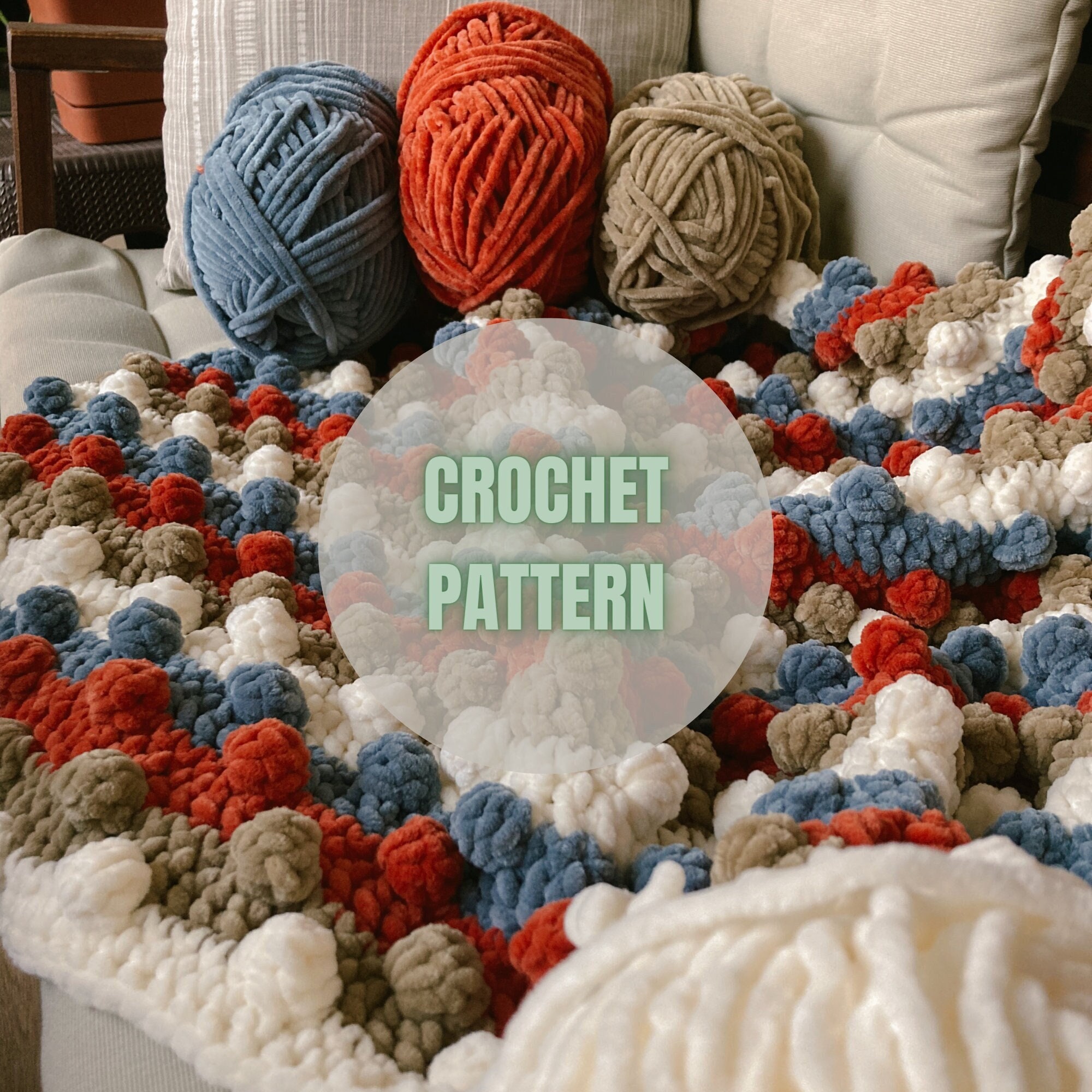 CROCHET Pattern-bobble Stitch Blanket Pattern, Puff Stitch Baby Blanket ...