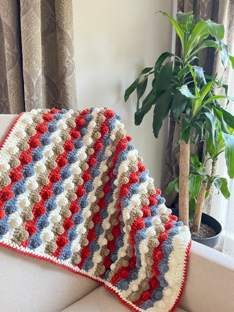 CROCHET Pattern-bobble Stitch Blanket Pattern, Puff Stitch Baby Blanket ...