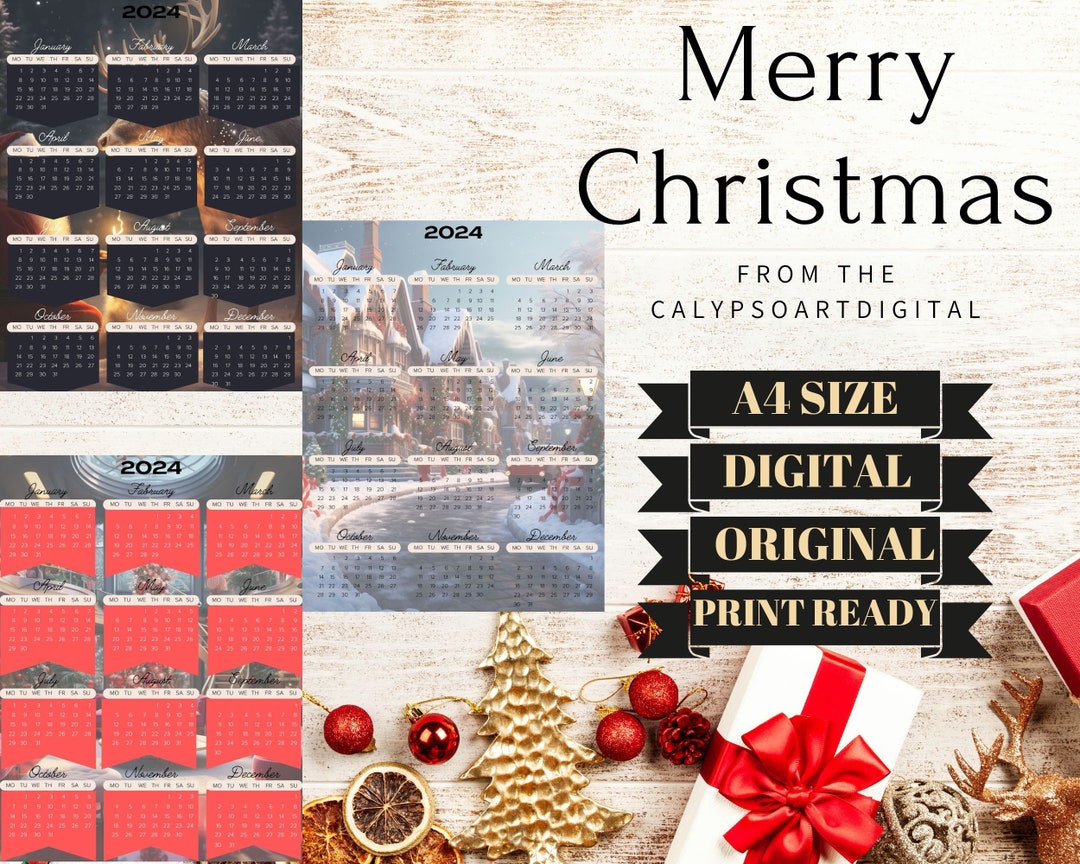 2024 Calendar I Schedule I Happy New Year I Christmas - Etsy