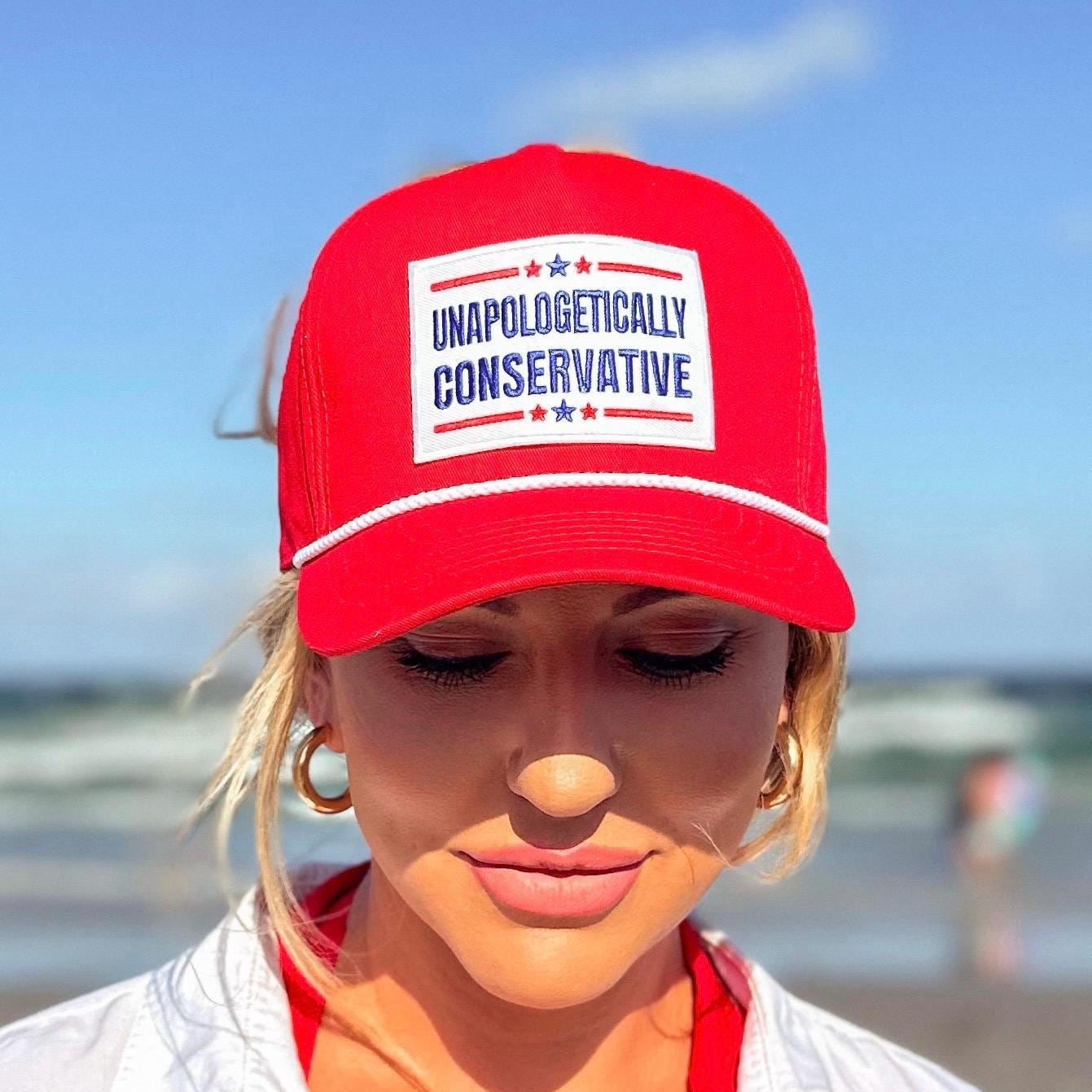 Unapologetically Conservative Red Trucker Hat. USA MAGA Trump Red Cap ...