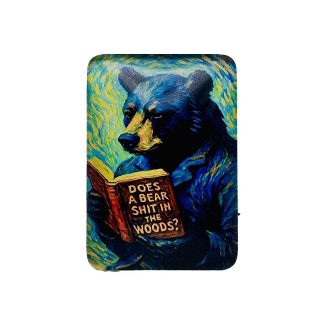 Token Tales Funny Bear "does A Bear Shit in the Woods?" Cabochon Magnet ...