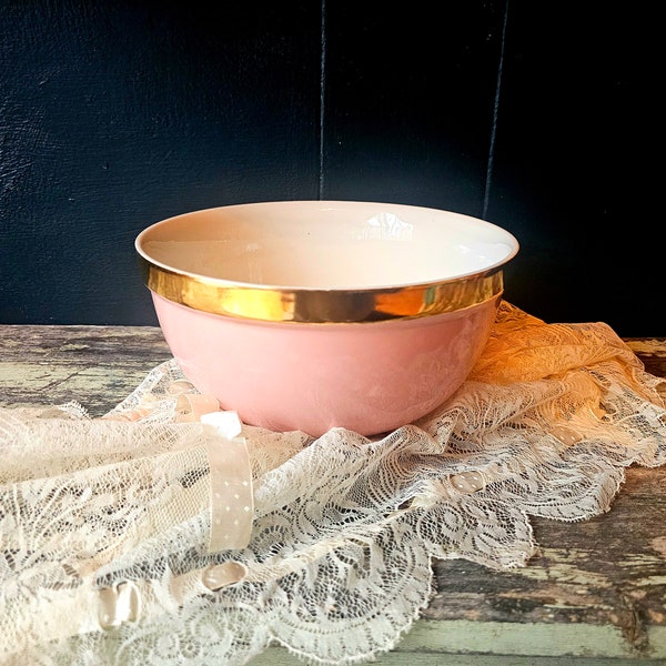 Vintage Pink Bowl - Etsy