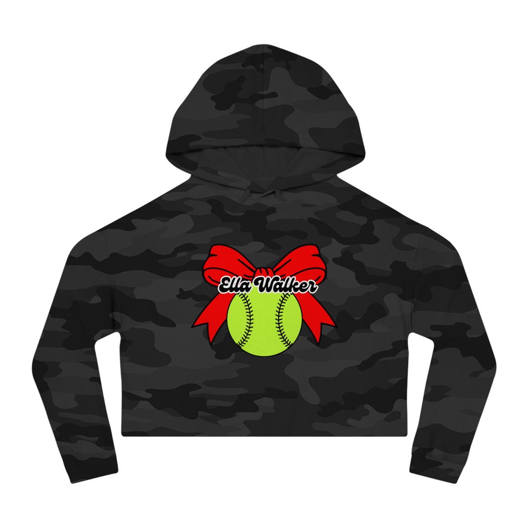 Personalized Softball Camo Cropped Hoodie - Etsy