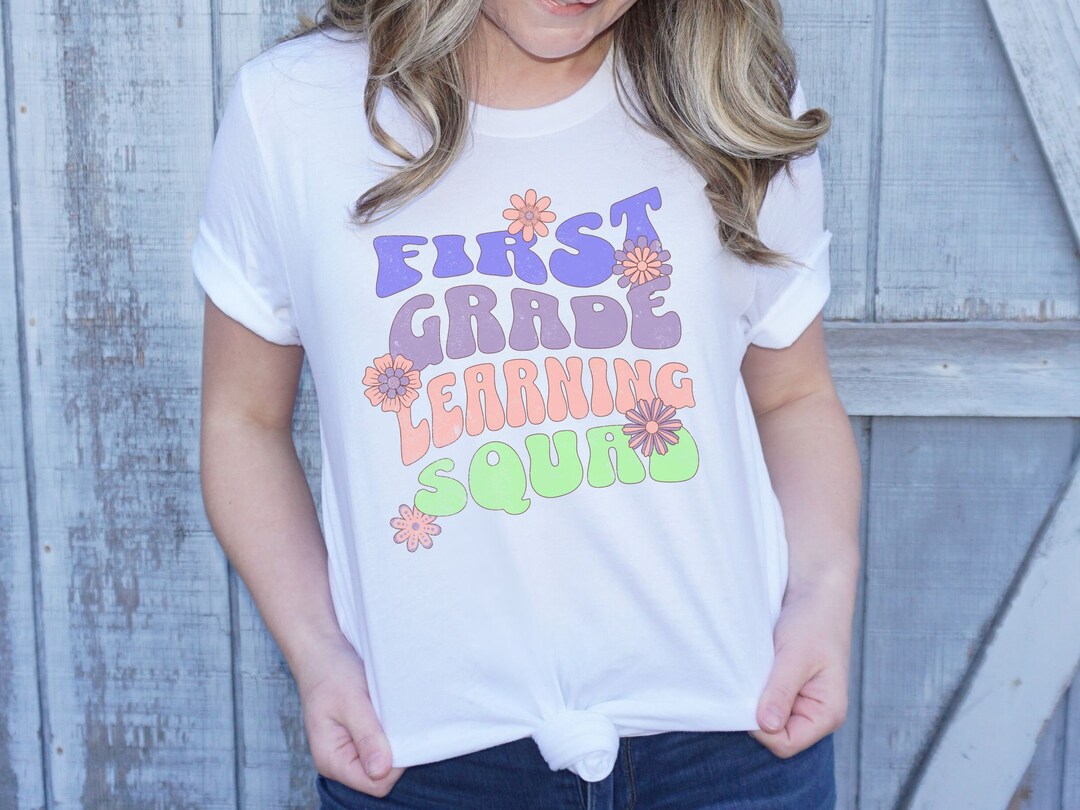 Flowers First Grade Learning Squad Crewneck Tee Shirt, Perfect Tshirt ...