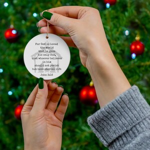For God so Loved the World John 3:16 Christmas Ornament, Bible Verse ...