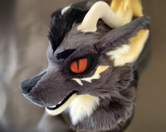 Realistic Fursuit Head,furry Horns,furry Ears,fantasy Creature - Etsy