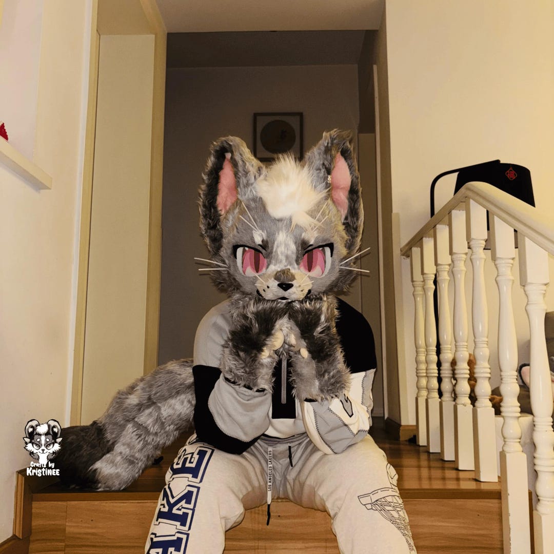 Evil Cat Boss Fursuit Head, Custom Kenomo Cosplay Fursuit, Fursuit ...