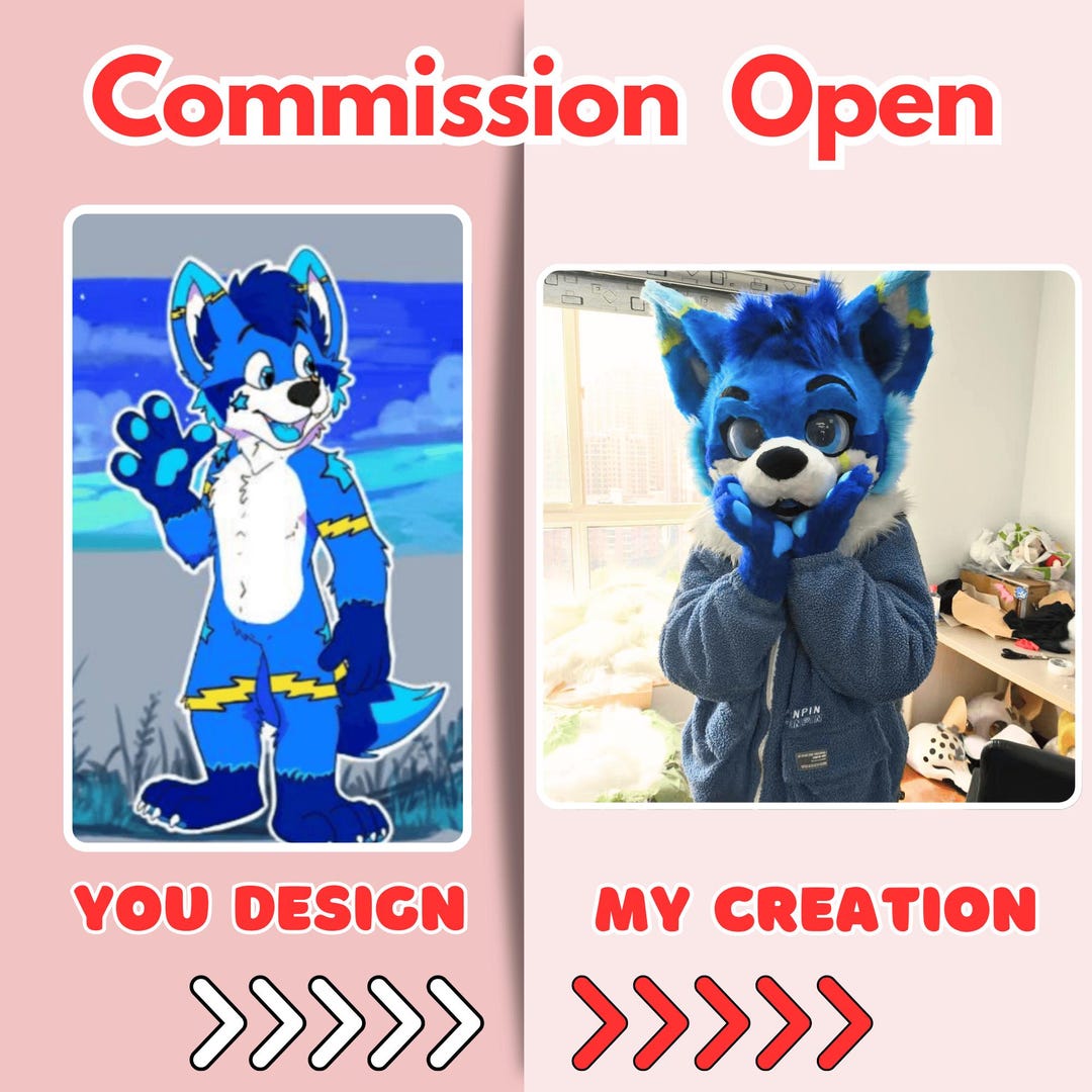 Custom Fursuit Down Payment, Fursuit Full-body Customization Toony ...
