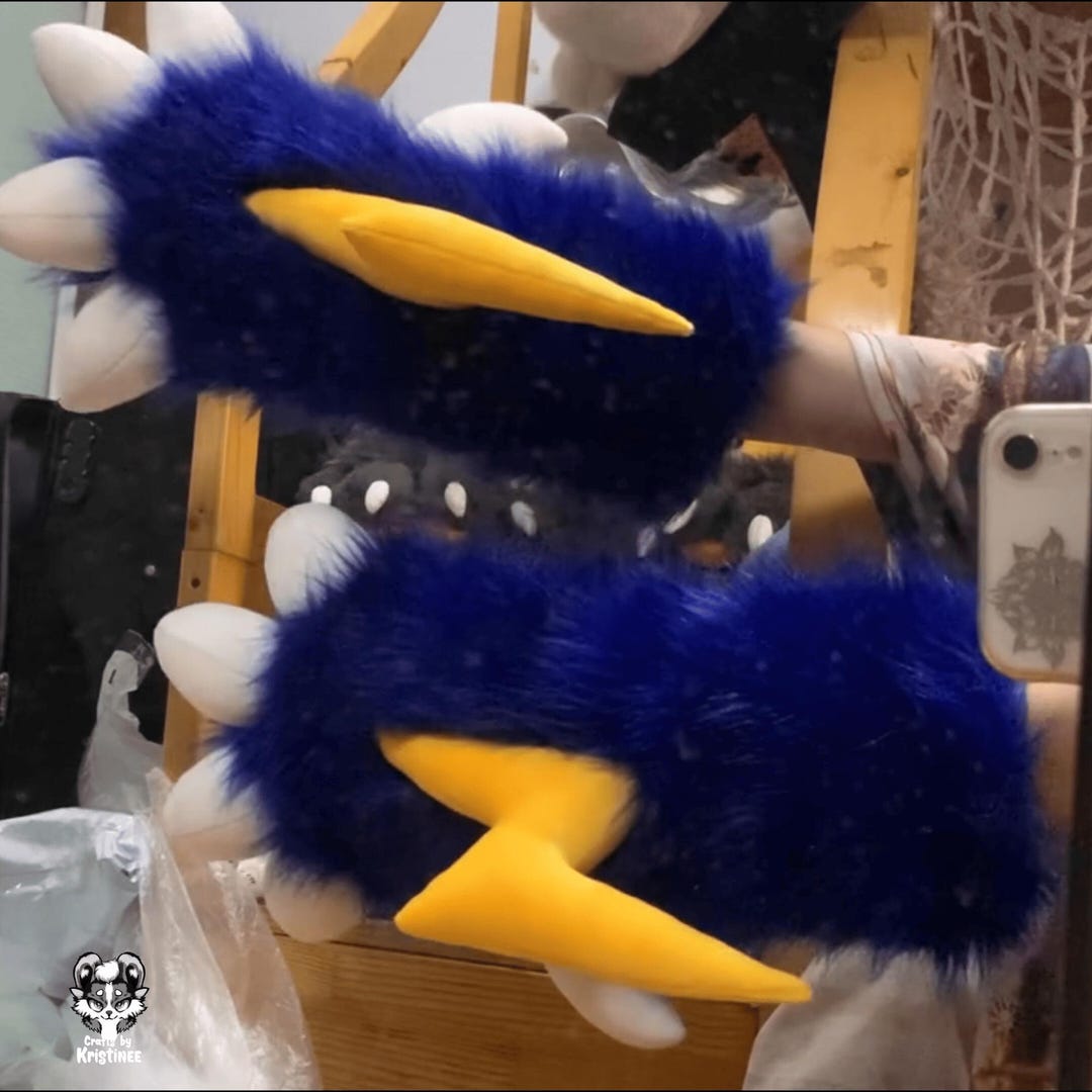 Blue Lightning Dragon Fursuit Paw,patchwork Dragon Paws,furry Nails ...