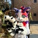 Strawberry Cake Cat Fursuit Head, Custom Cute Pink Kitten Fursuit Head ...