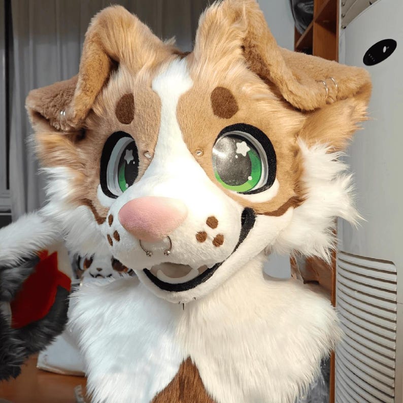 Curly-eared German Shepherd Fursuit Head, Custom Kenomo Cosplay Fursuit ...